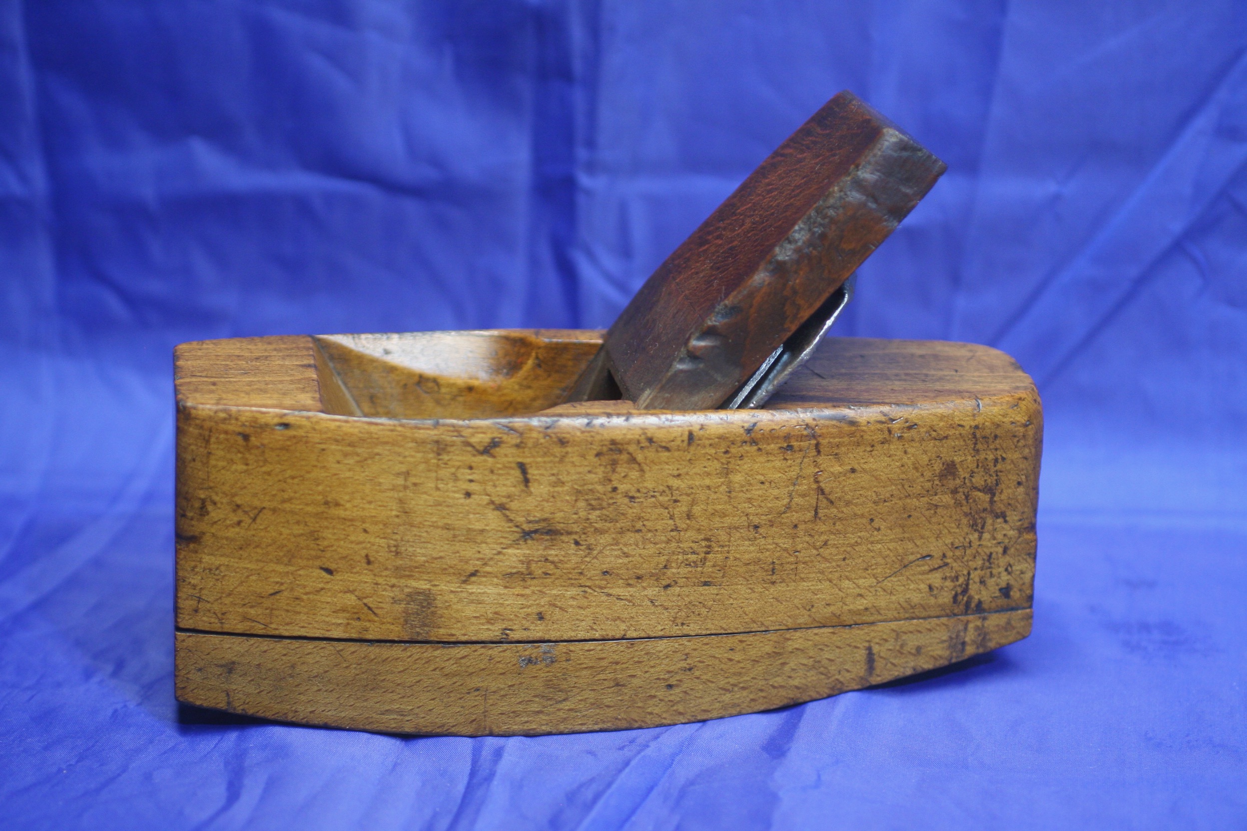 Wooden Coffin Compass Plane with I. SORBY Iron