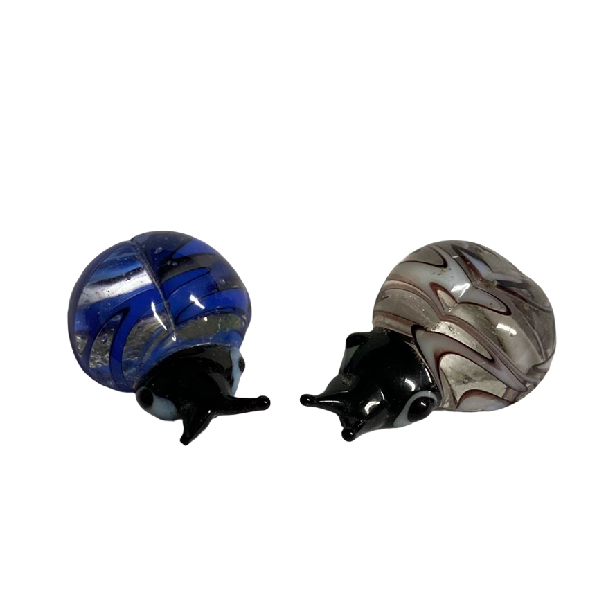 Miniature Blown Glass Bugs Ladybugs x2