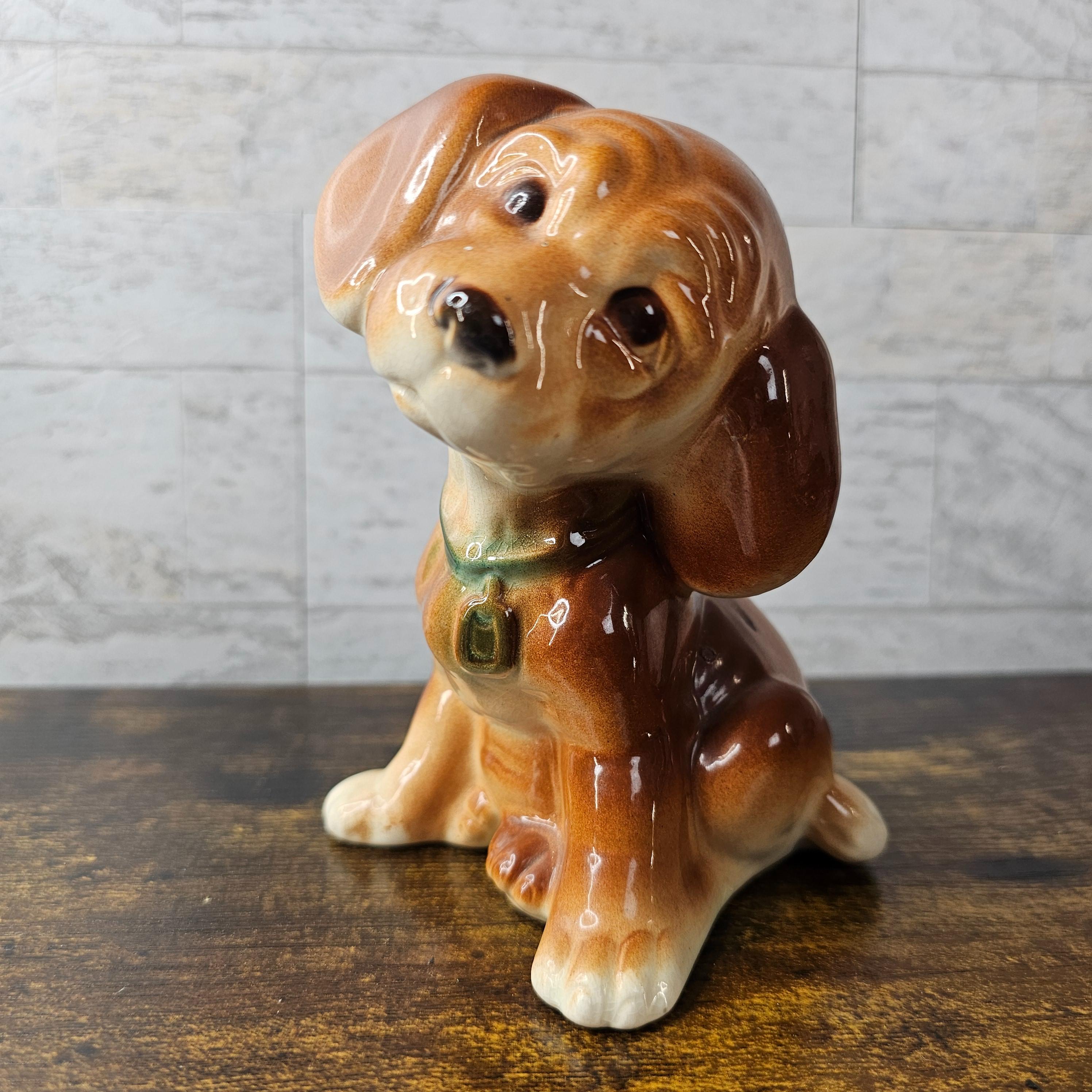 25 - Royal Copley Puppy Dog Brown Cocker Spaniel Figurine Vintage