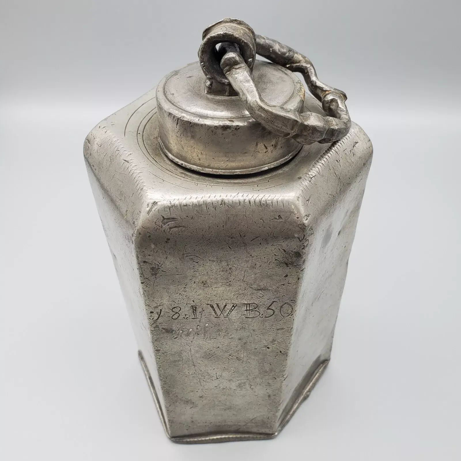 Antique German Pewter Canister Tea Caddy Flask Tankard 18th Century ...
