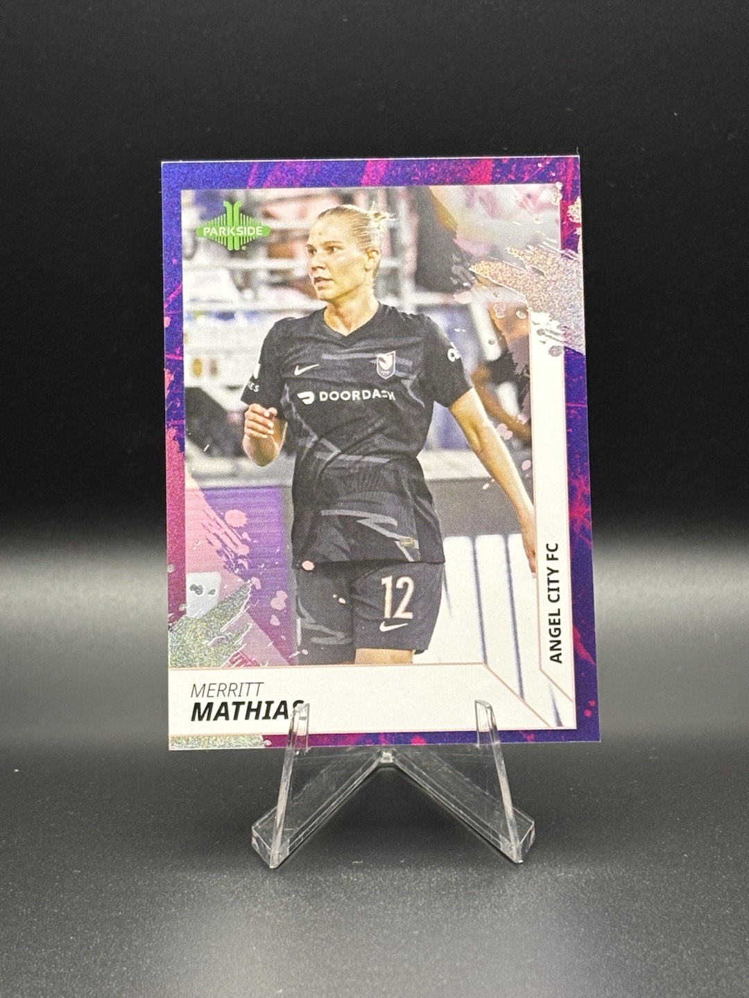Merritt Mathias 2024 Parkside Vol. 2 Purple /10 Angel City FC Soccer Card