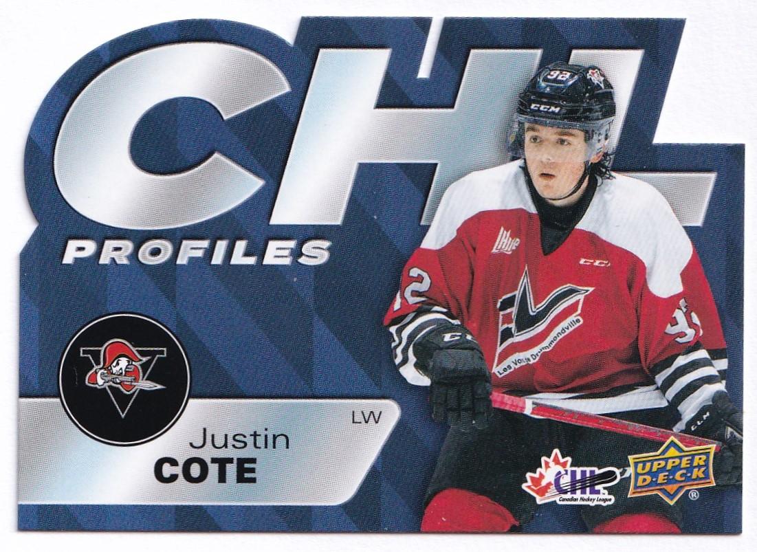 2021-22 CHL Profiles Justin Cote CHL Hockey Card