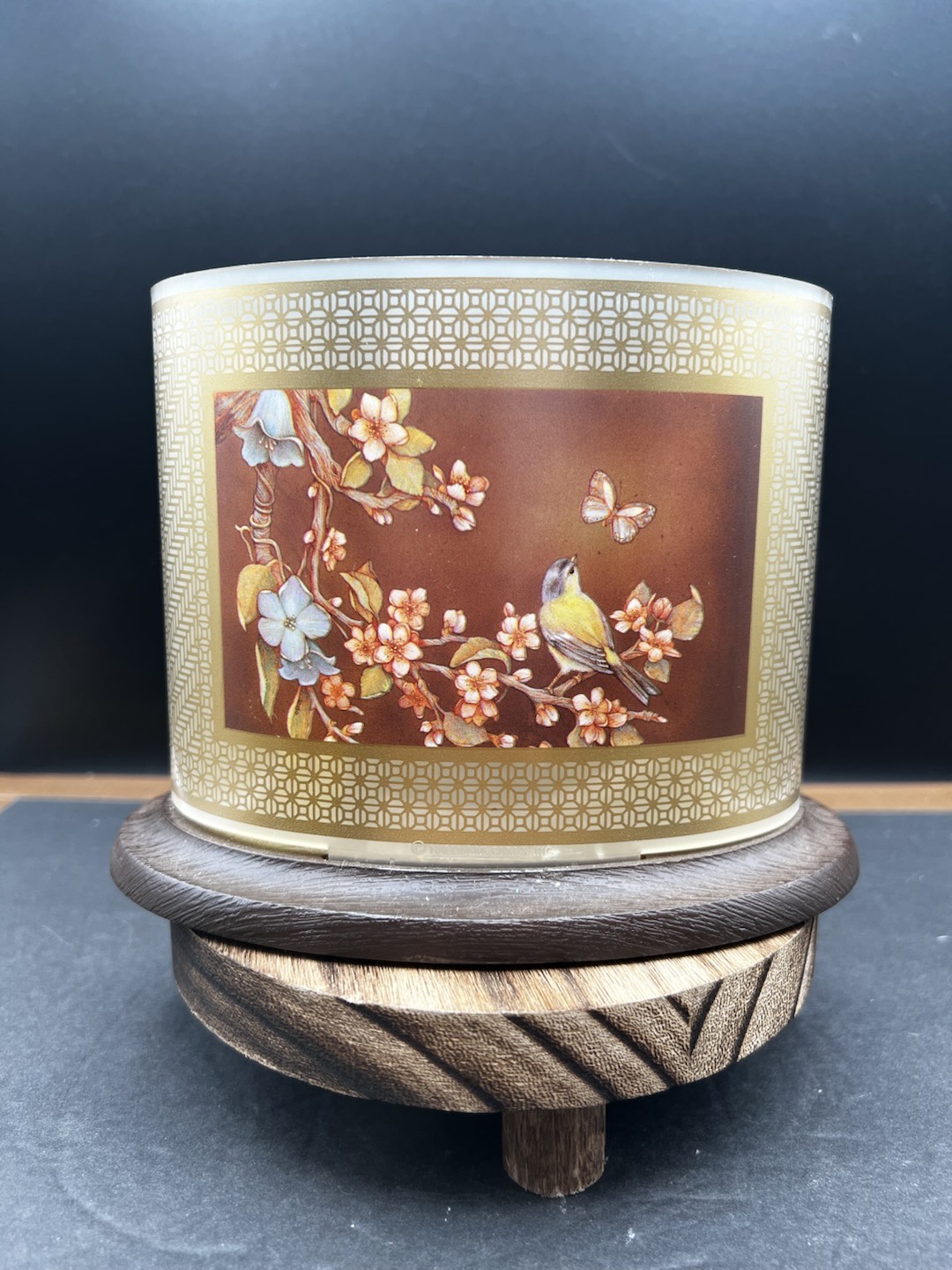 #990A Vintage Hallmark Moodlight Tea Light Candle Holder Goldstone ...