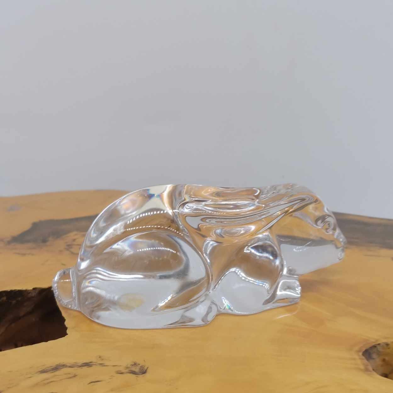 Princess House rabbit figurine, 24% lead crystal, paperweight, W ...