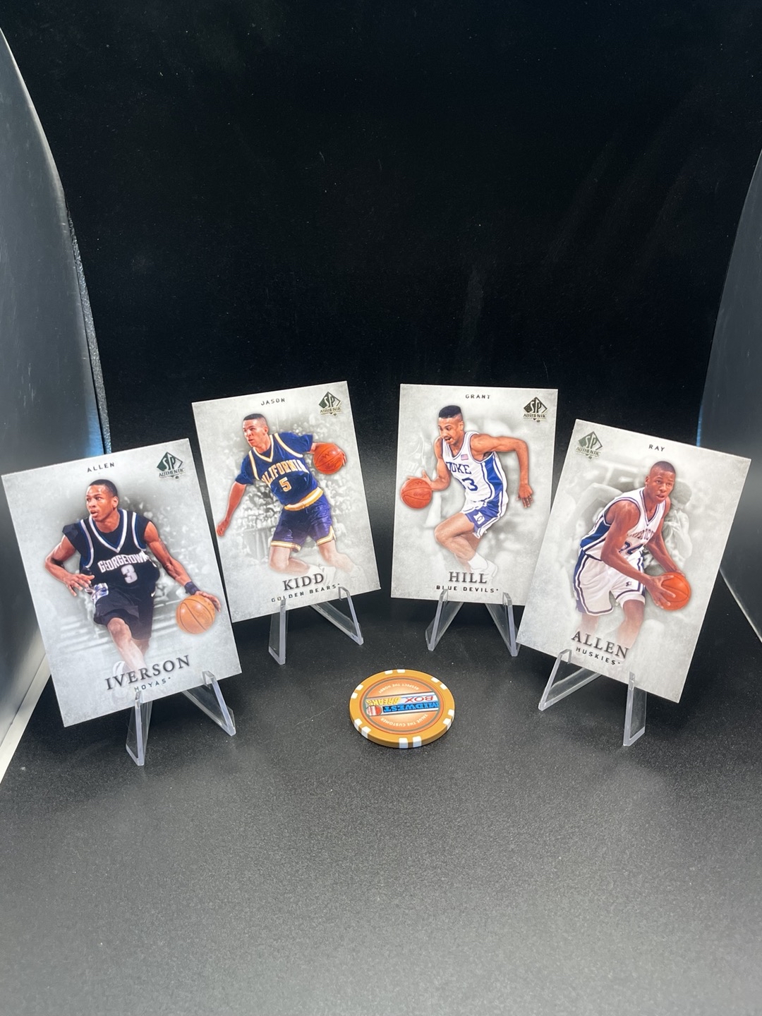 4-card NBA Lot: Kidd, Iverson, Hill,Allen SP authentic Basketball Cards