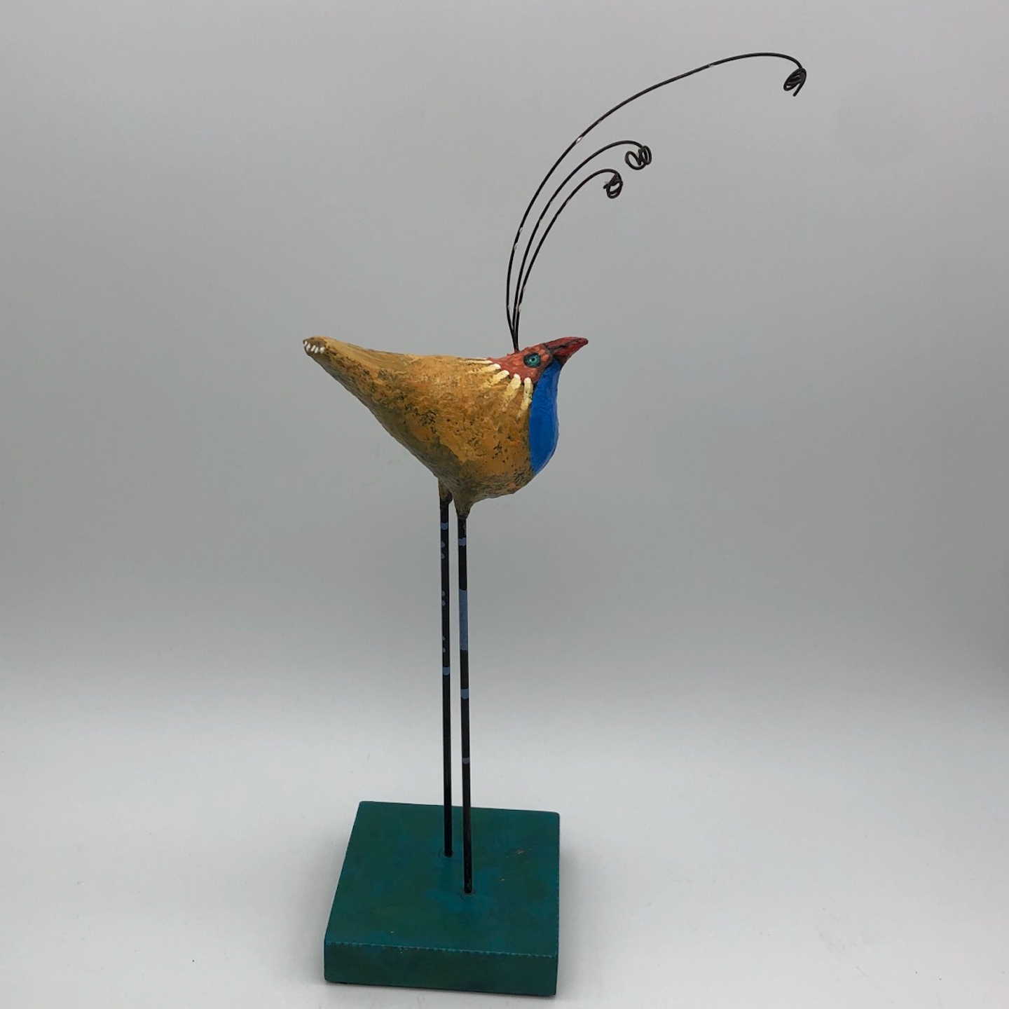 1999 Whipple Bird Sculpture Signed 13"H on 3 1/2" square base