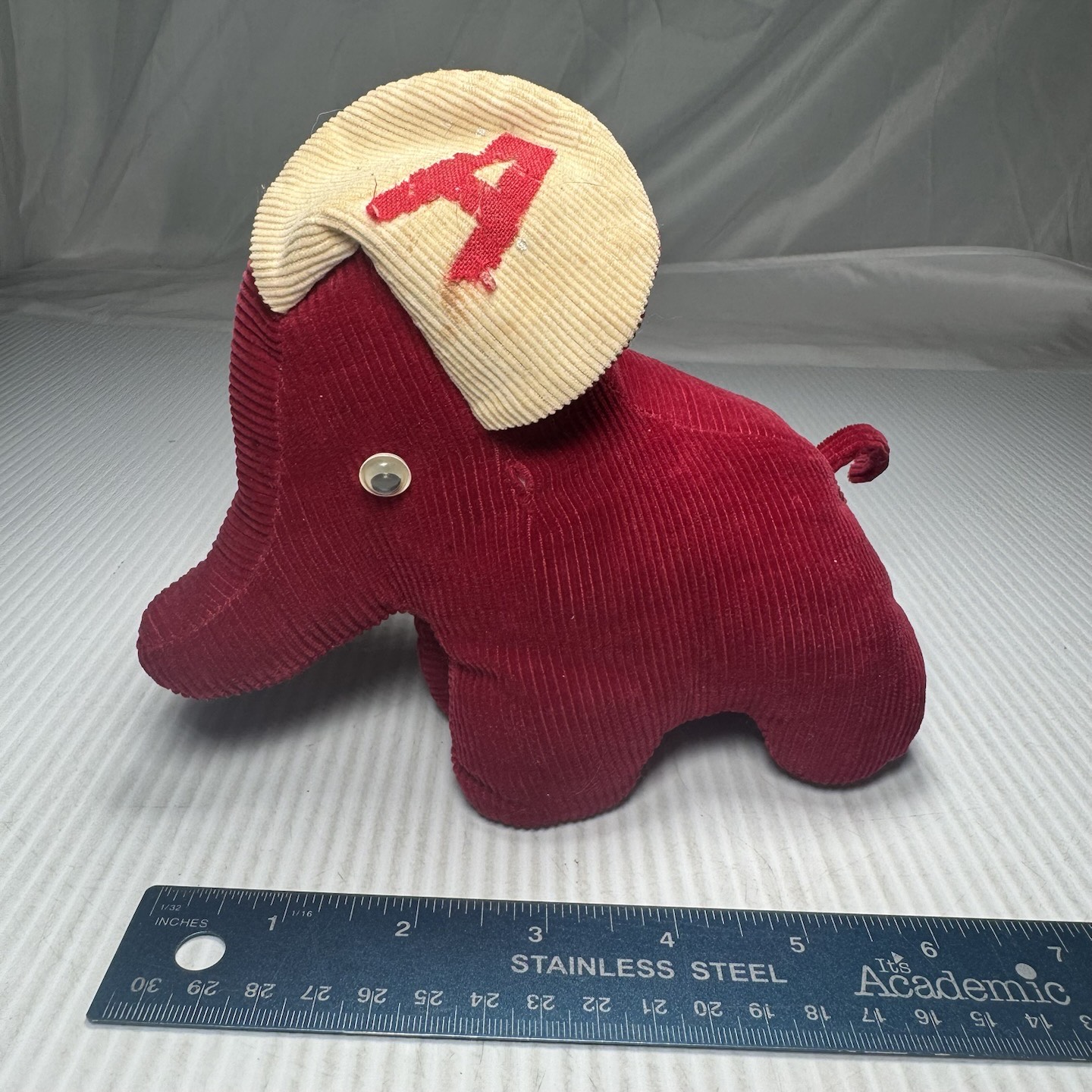 Vintage Plush Courduroy Alabama Elephant Toy University Of Alabama VTG