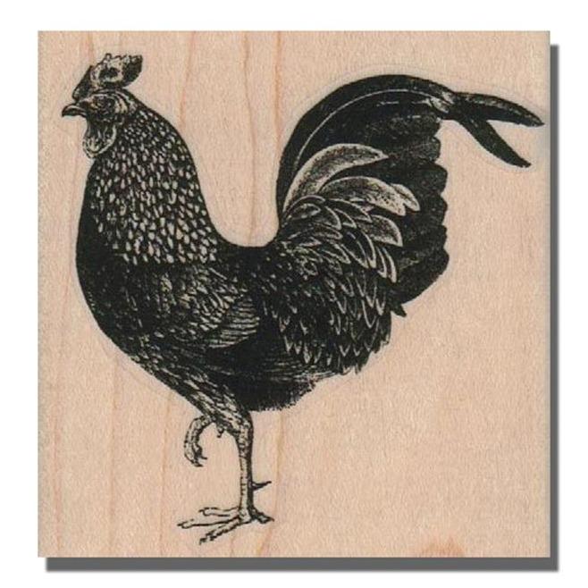 Chicken Rubber Stamp - Rooster, Hen, Bird, Feathered Beast
