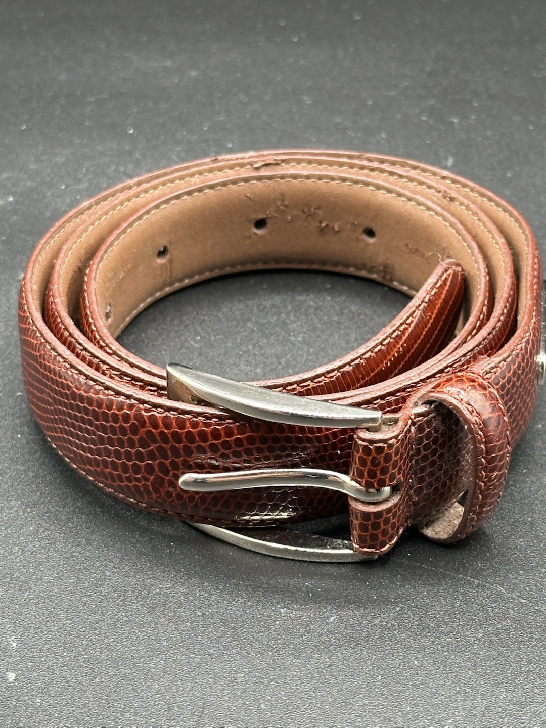 Vintage Ralph Lauren RL 67 Belt Brown Leather Gold buckle Sz M ...