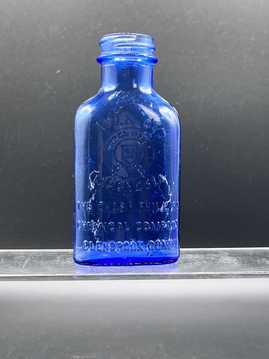 #985B Vintage Phillips Milk of Magnesia Cobalt Blue Glass Bottle ...
