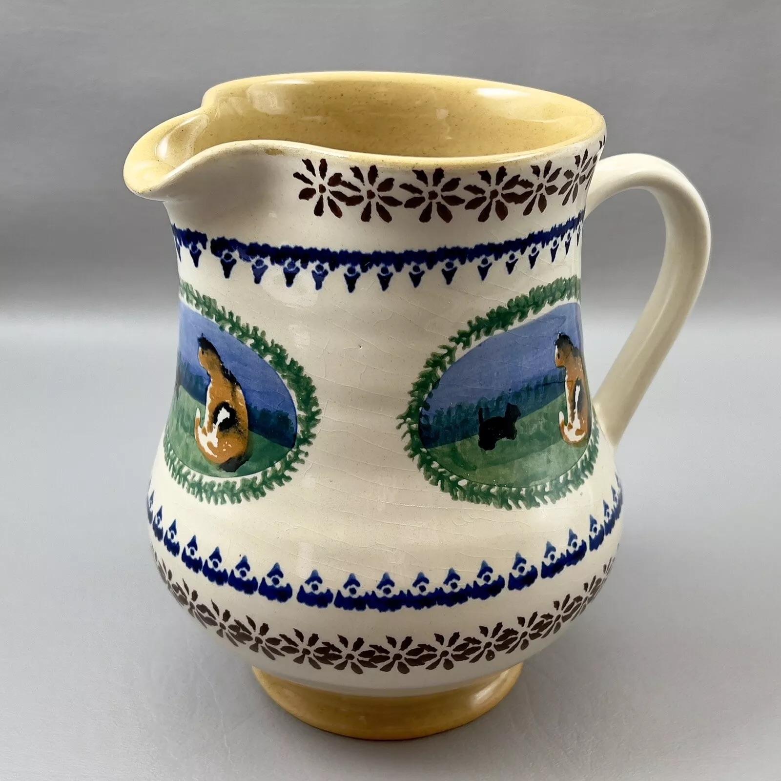 Nicholas Mosse Pottery Ireland Cat Kitten Landscape Pitcher Jug 7”
