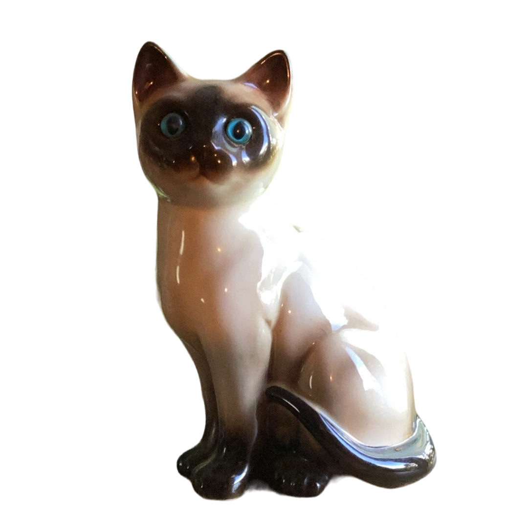 Stunning Large Siamese Cat With Glass Blue Eyes Made In Korea