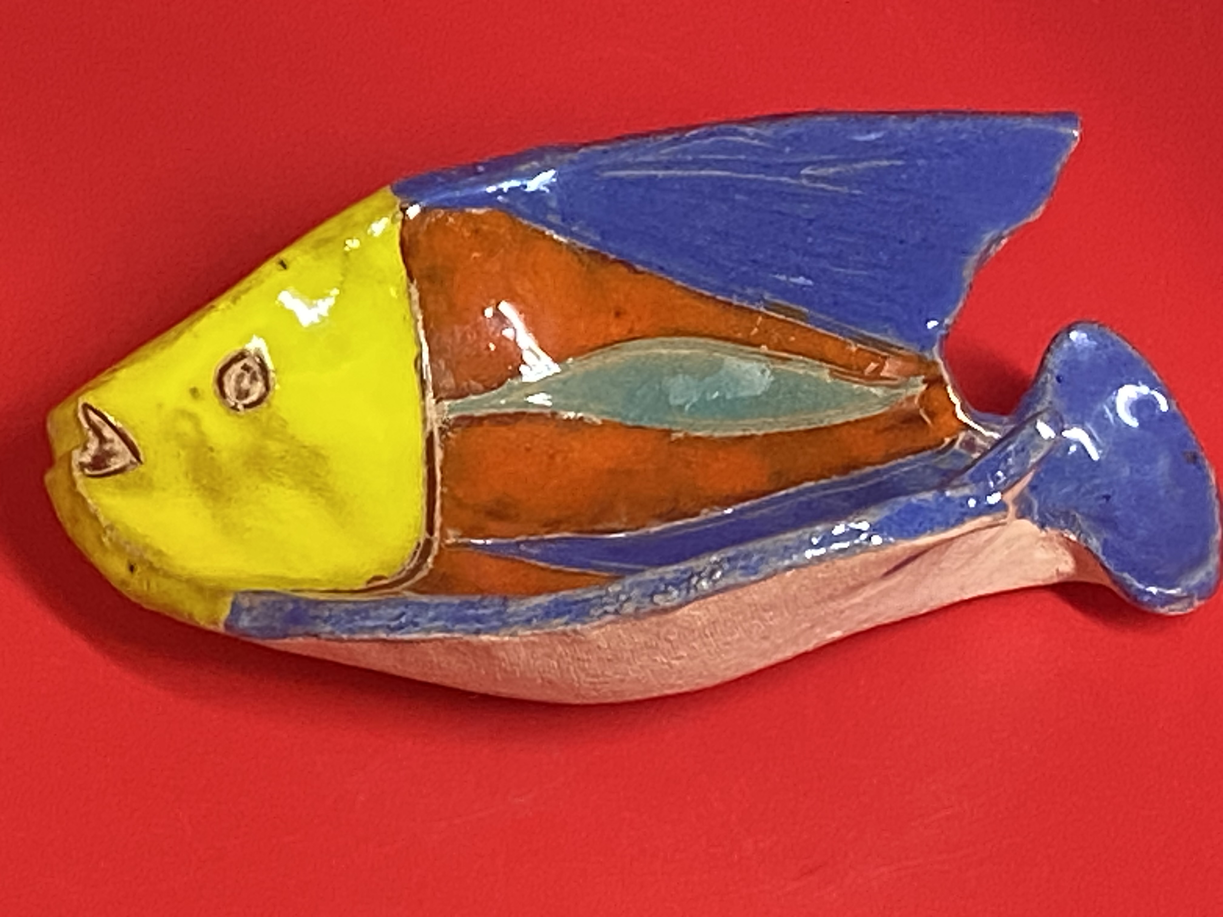 Colorful Stoneware Fish, 5"