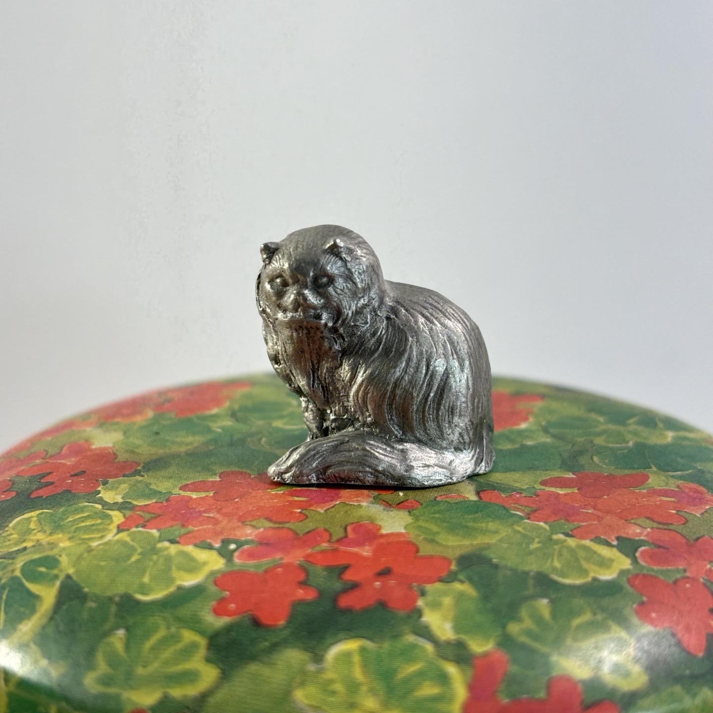 011. Rawcliff Pewter Mini Persian Cat 7/8”tall Signed by P Davis