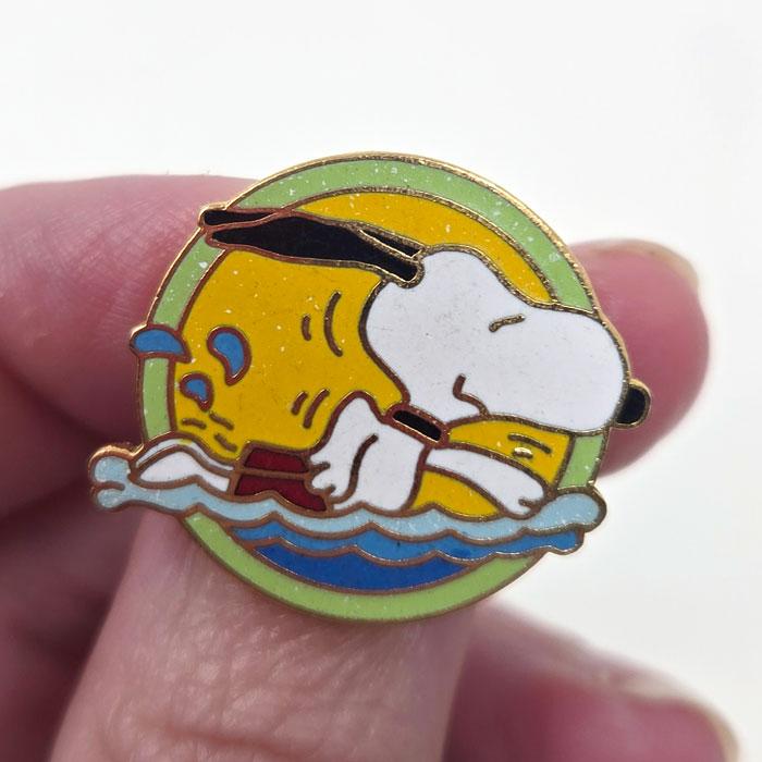 Snoopy Surfing Enamel Pin - Peanuts