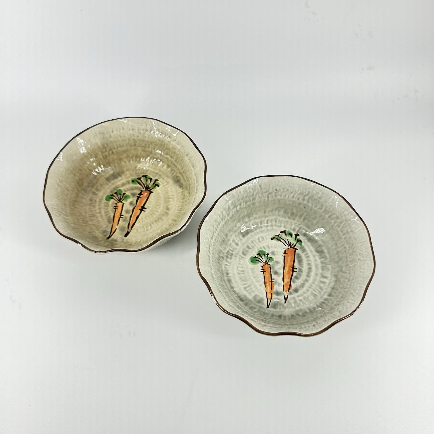 Set 2 Ceramic Carrot Bowls