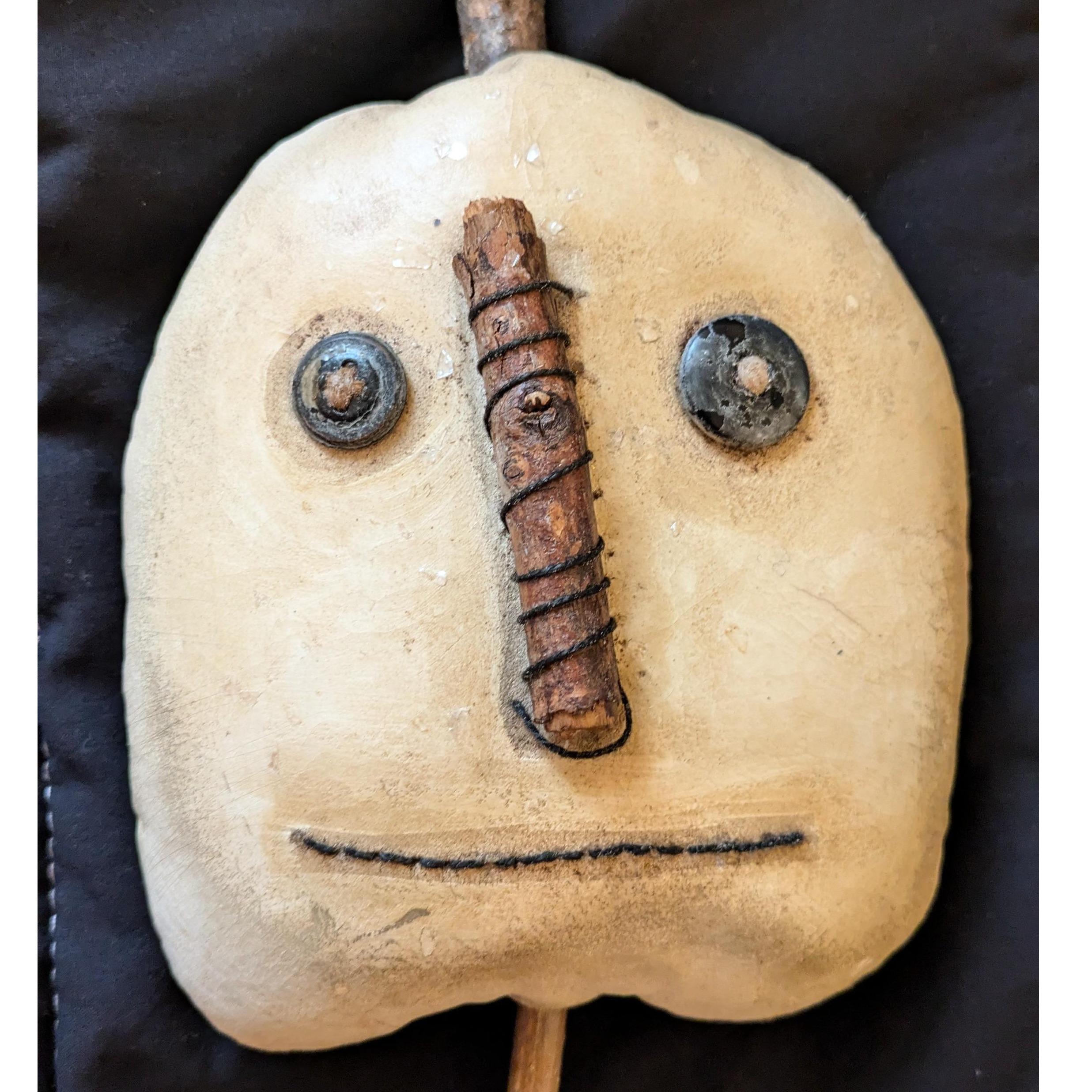 Artisan Hand Crafted Oil Cloth Stick Man Weirdo 22.1/2" OOAK