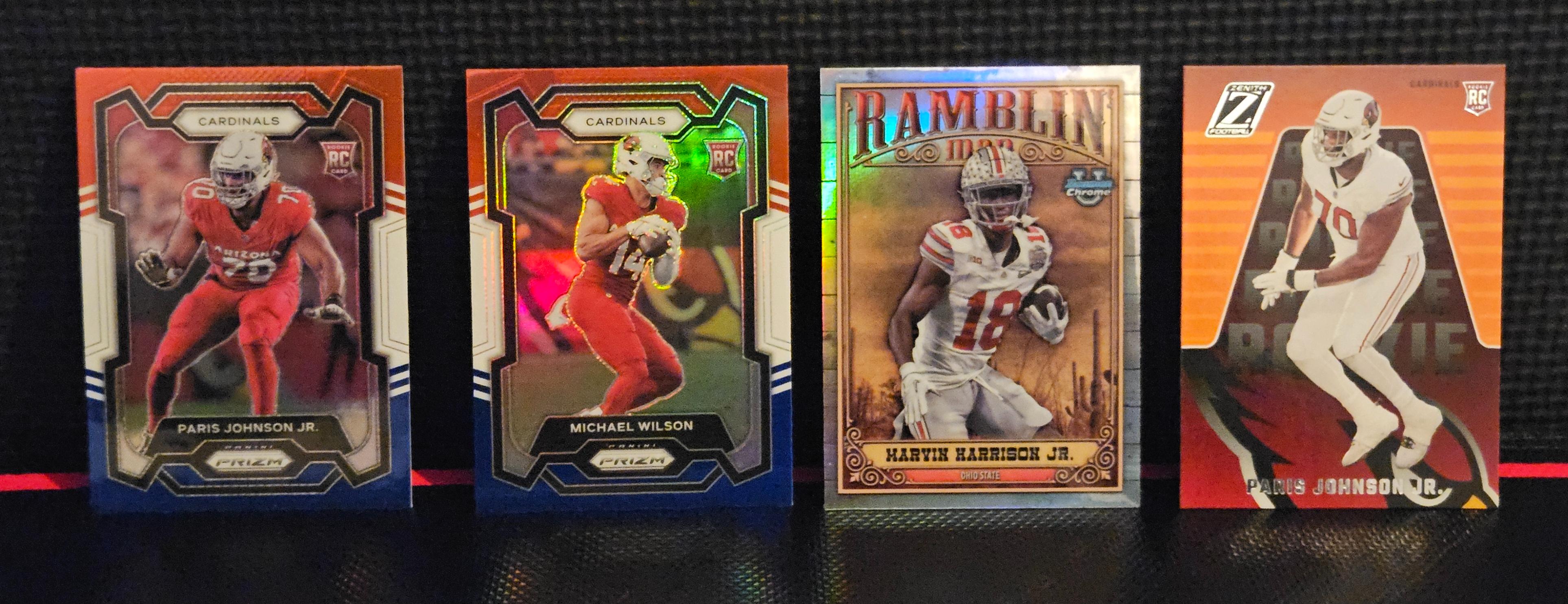 Arizona Cardinals 4 Card Lot Paris Johnson RC, Michael Wilson RC ...