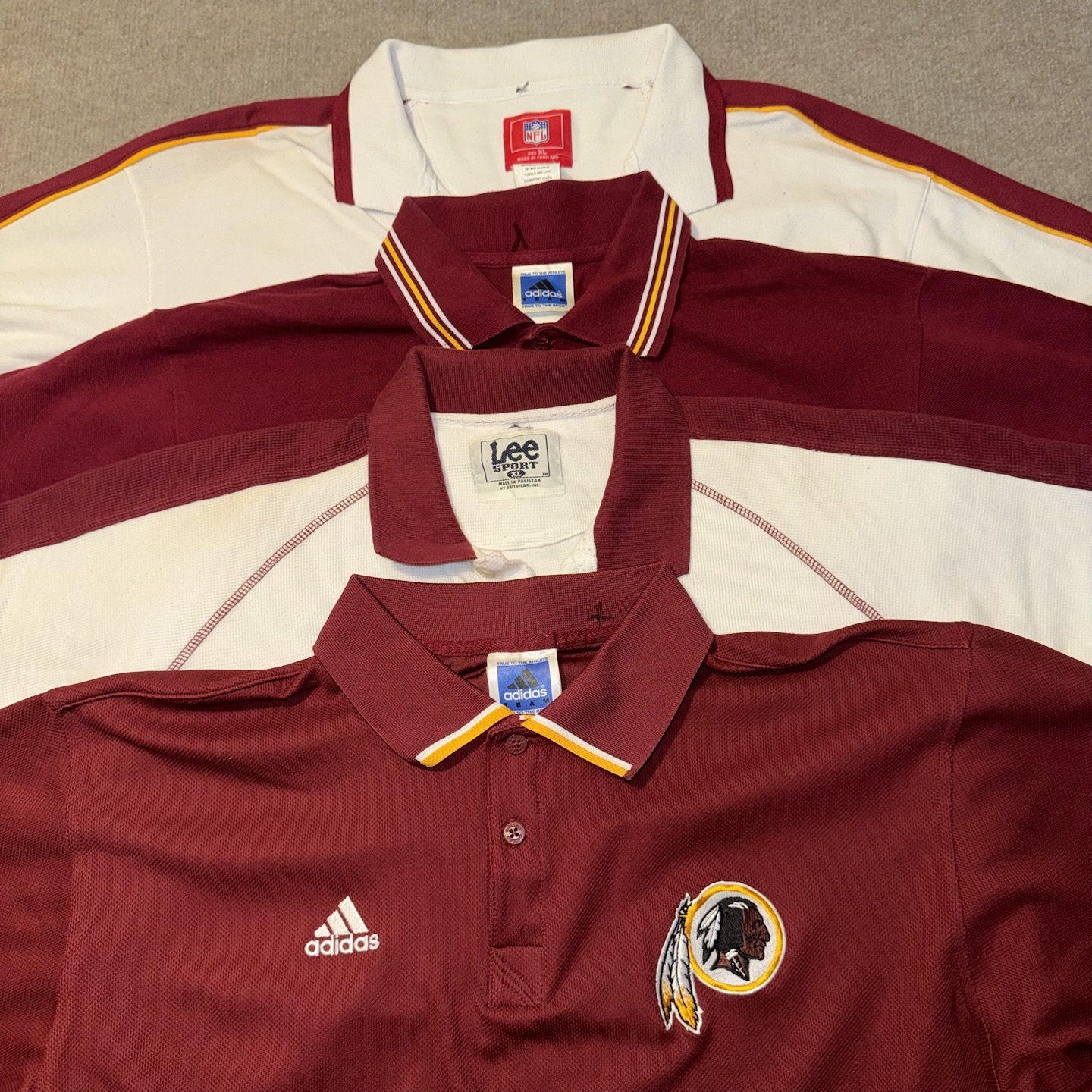 Lot of 4 Washington Redskins Polo Shirts