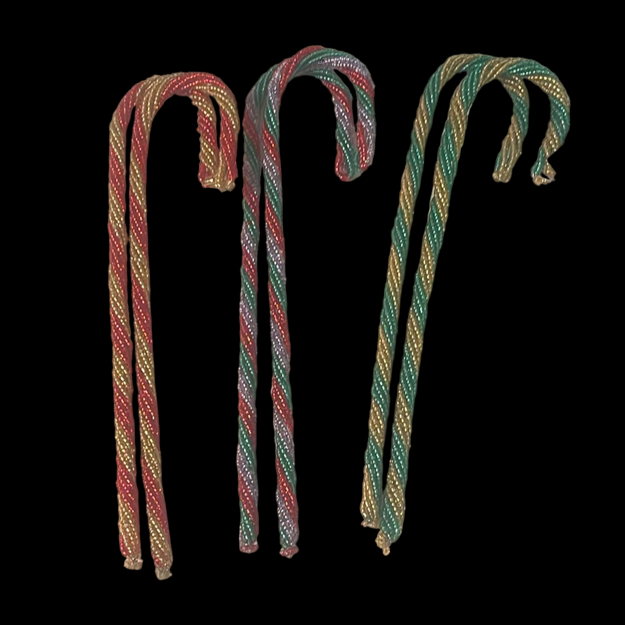 Metal Multi-Colored Candy Cane Decor x 6