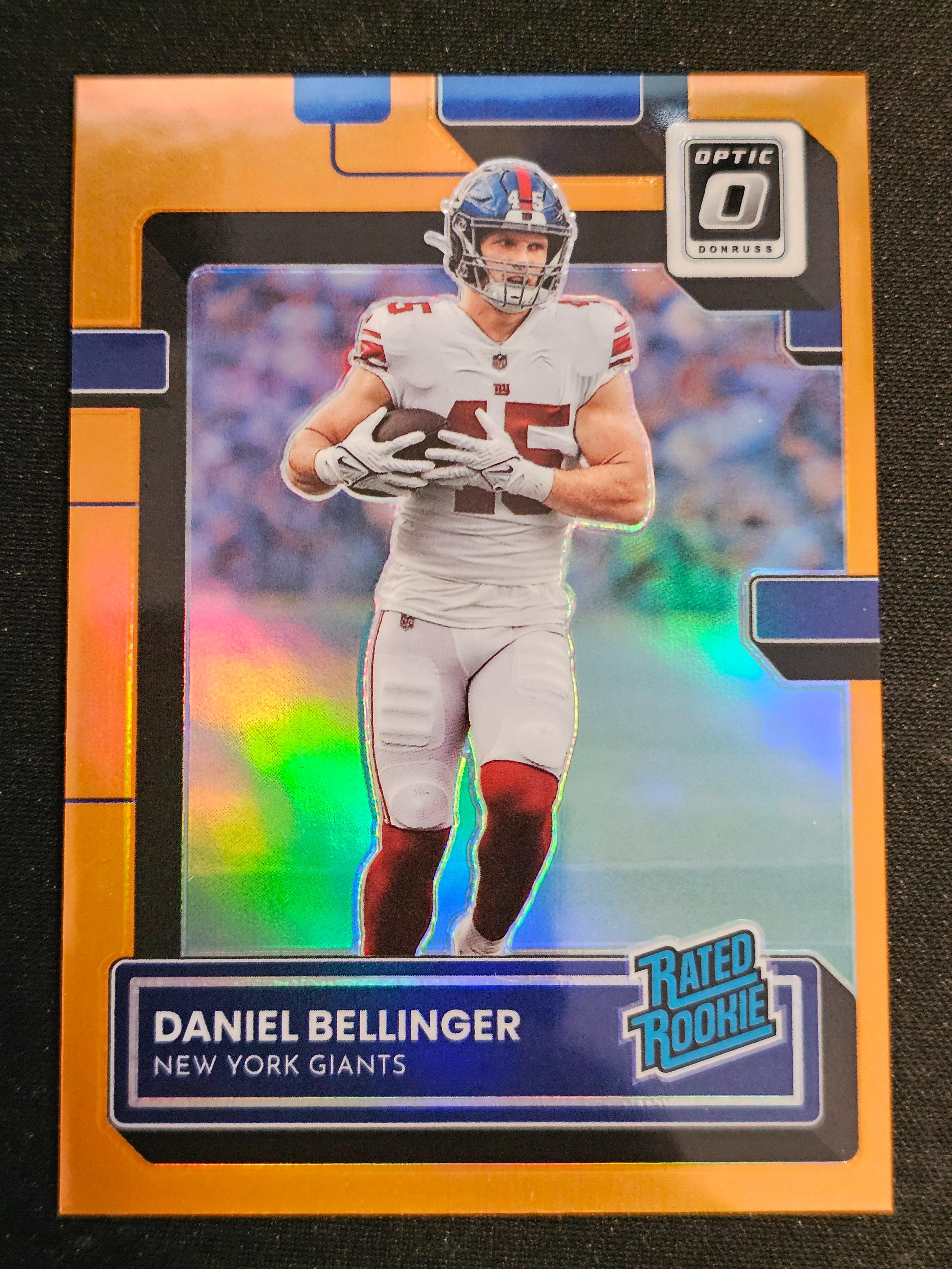 Daniel Bellinger 2022 Donruss Optic Rated Rookie Orange Prizm 129/199 ...
