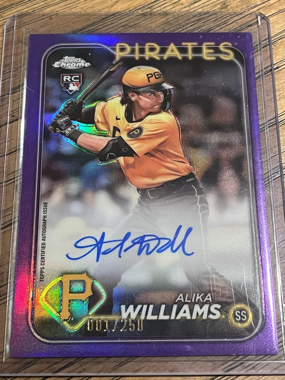 Alika Williams 2024 Topps Chrome Purple RC Auto 001/250