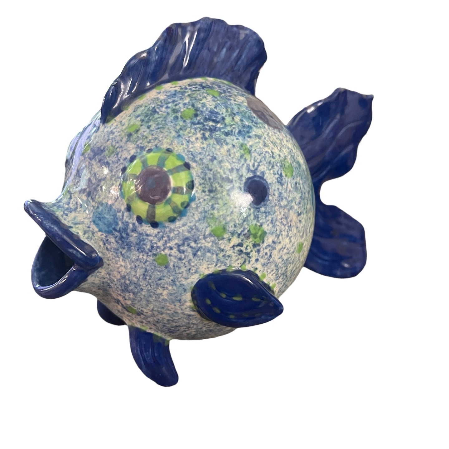Blue Painted Ceramic Fish