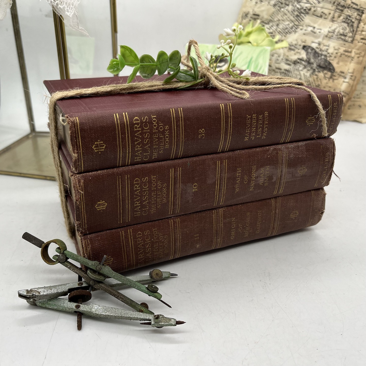 Antique Book Stack Harvard Classics