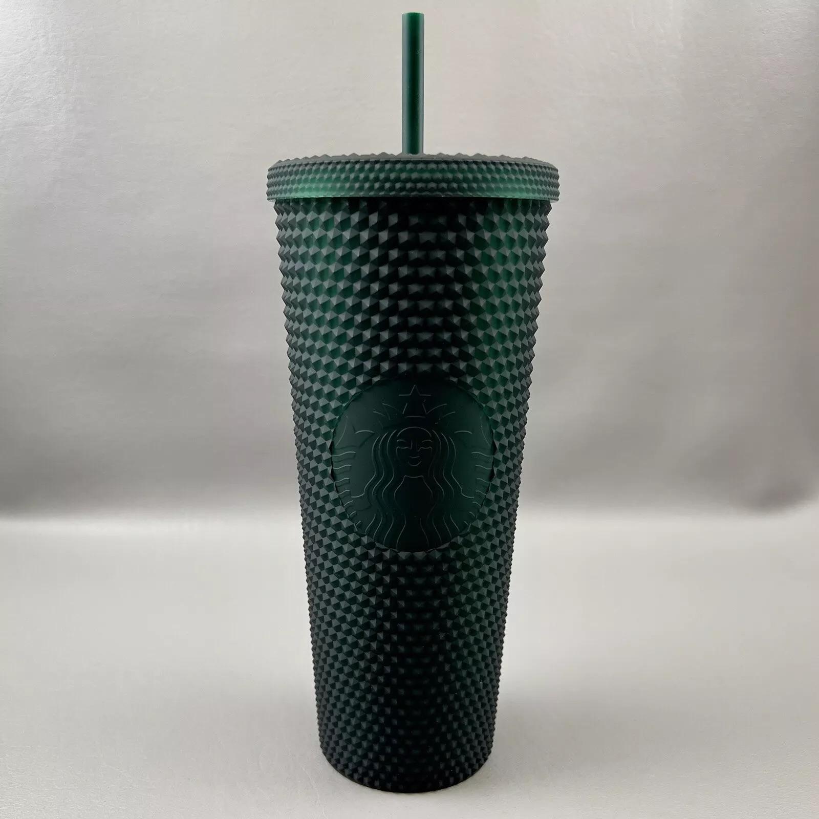 Starbucks Matte Dark Green Studded Spiked Venti Tumbler Cold Cup Grid NEW