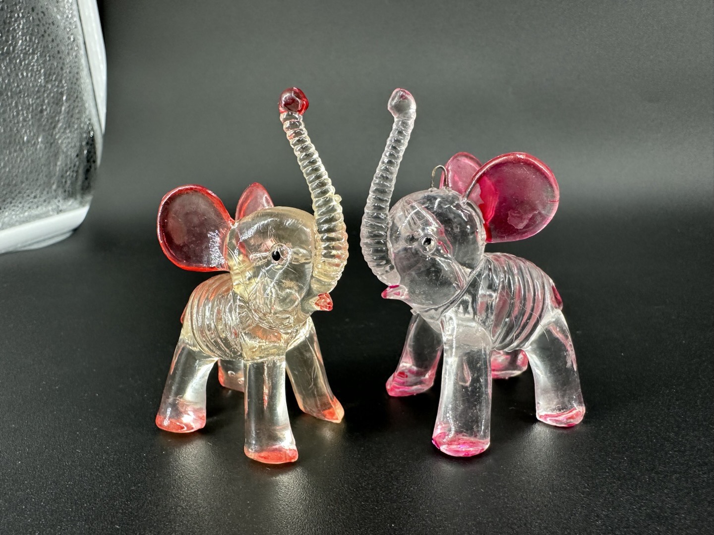 Vintage Lucite Elephants 3” Tall