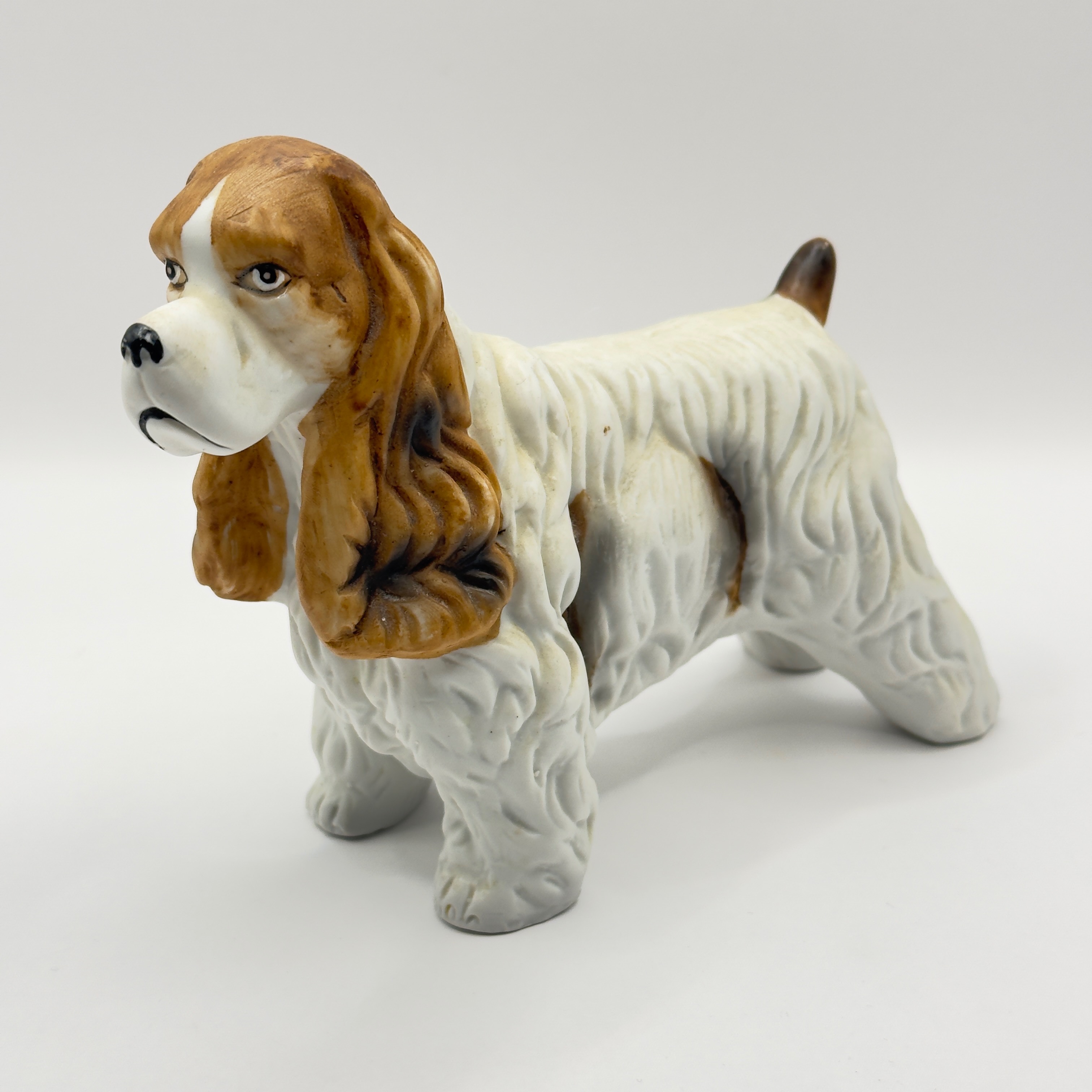 Vintage Ceramic Cocker Spaniel Dog Figurine, Hand-Painted Collectible ...
