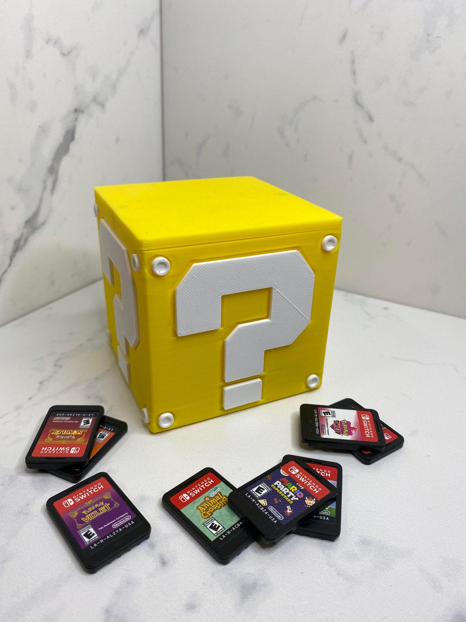 3d Printed Super Mario Question Block Nintendo Switch Game Storage case