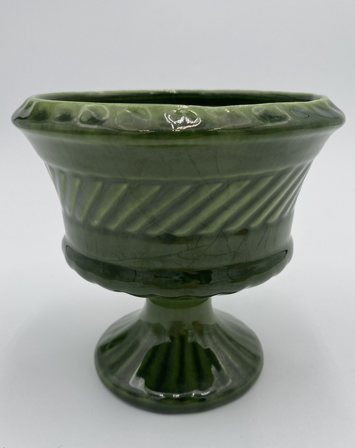 Vintage Haeger Pottery Vase/Planter, Olive Sage Green, #3955, Made in USA