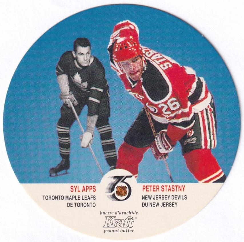 1991-92 Kraft #83 Syl Apps / Peter Stastny Toronto Maple Leafs / New ...
