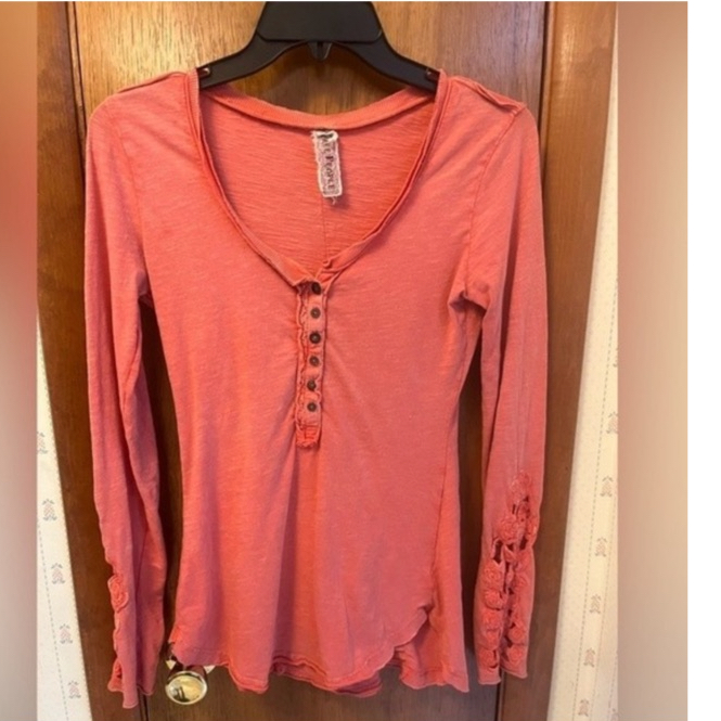 Free People Light Orange Top