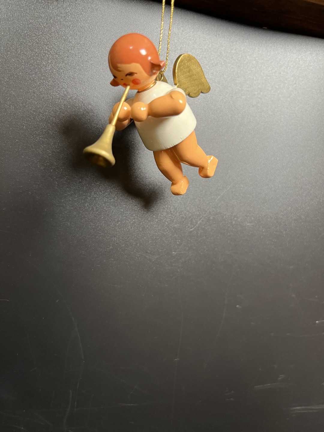 German Angel w/ Ceremonial Trumpet Ornament-Lot 60
