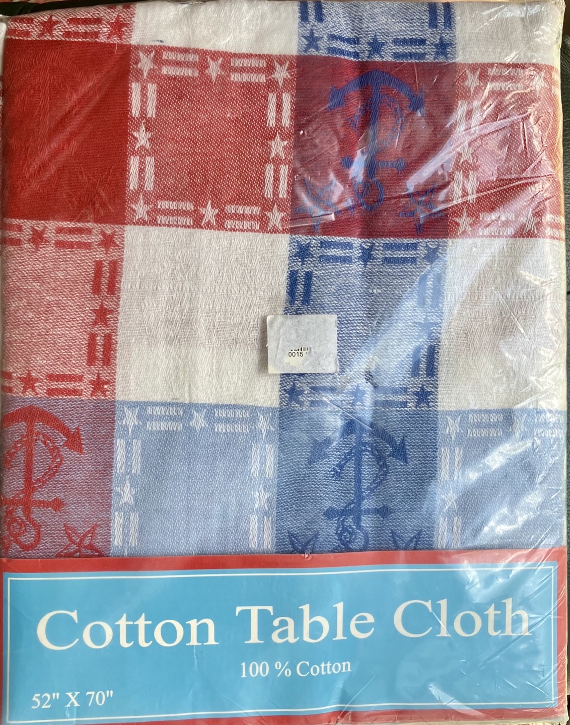 Red White Blue Large Check Cotton Nantucket Nautical 52 In x 70 Inch ...