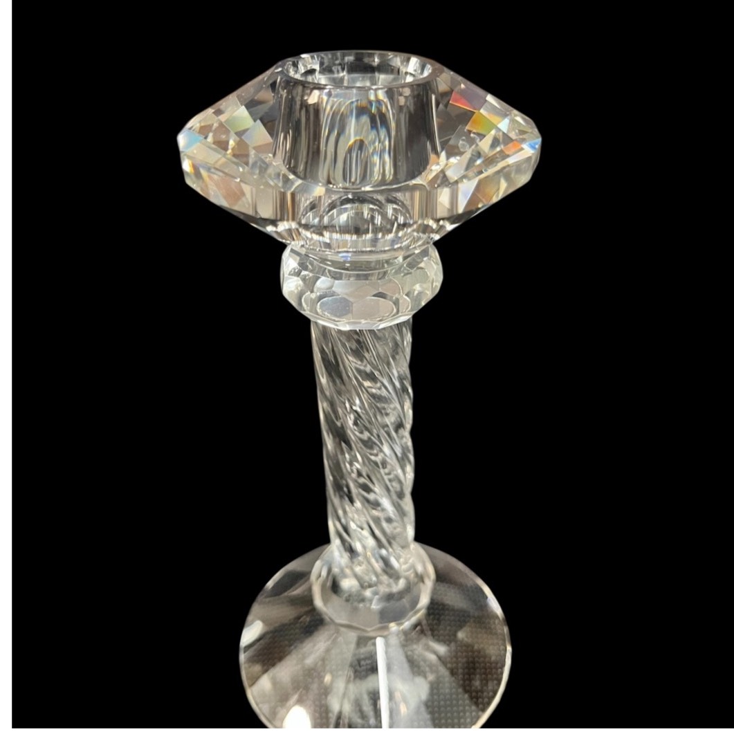 Crystal Candleholder- Simon Designs Twisted Pillar Candleholder - Stunning!