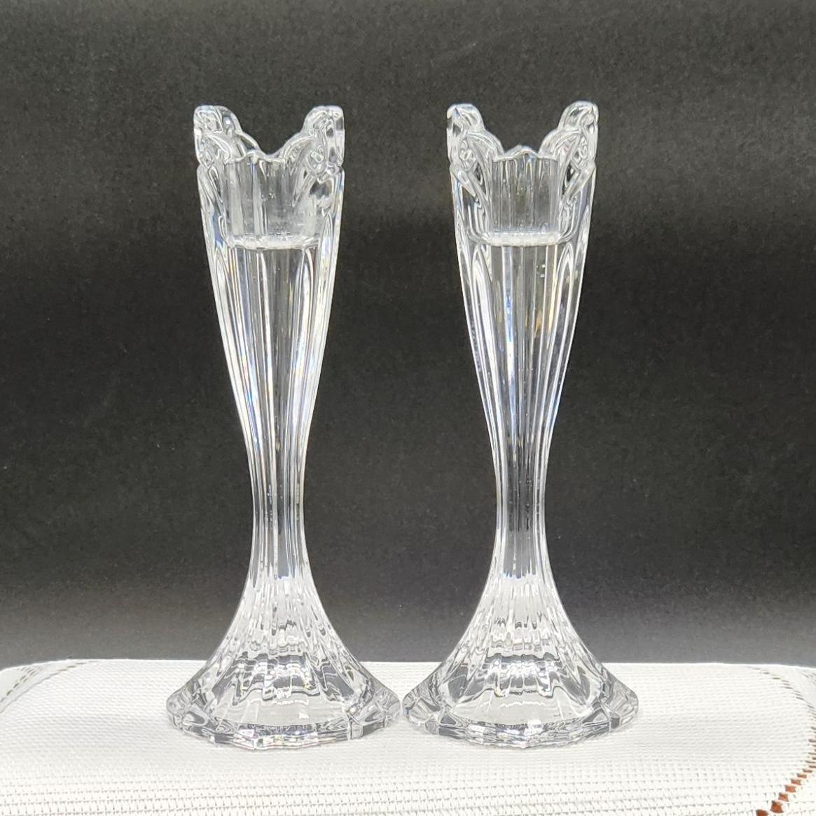 Oneida Crystal Augustina Single Light Candlestick Holders