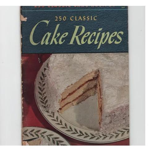 Vintage Booklet 250 Classic Cake Recipes 1940 Baking Kitchen Decor Desserts