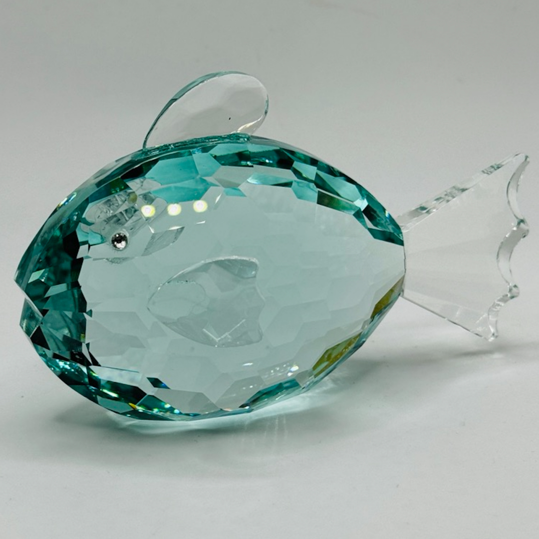 Signed Oleg Cassini Crystal Fish Paperweight From The Deep Tropical ...