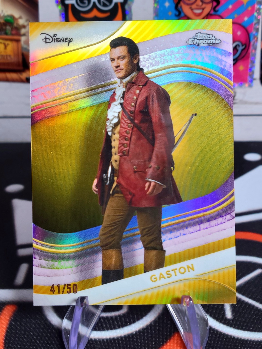 2025 Topps Chrome Disney Gaston #131 Gold Wave Refractor 43/50