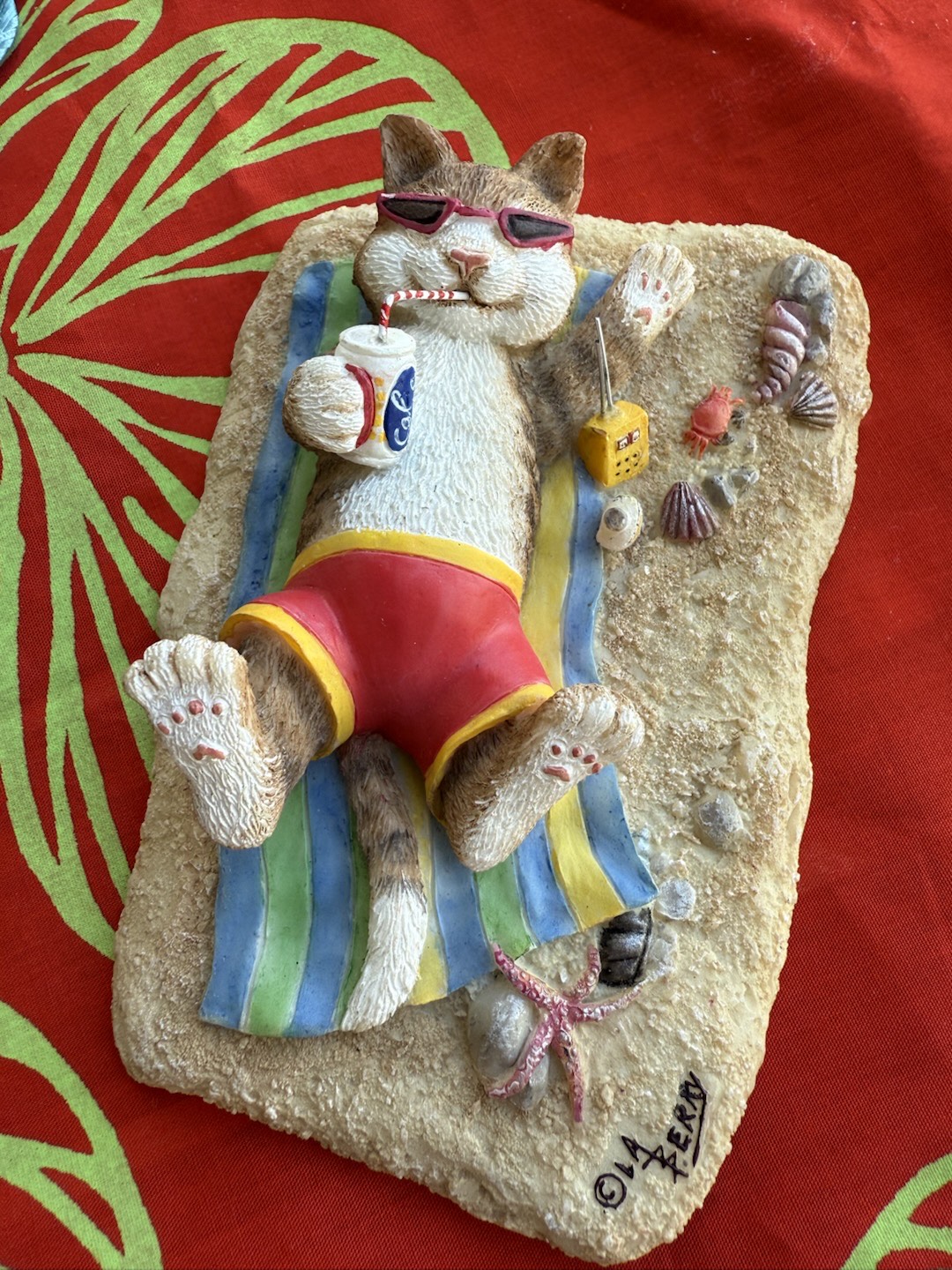 Resin Aloha Cat Chillin’ On The Beach