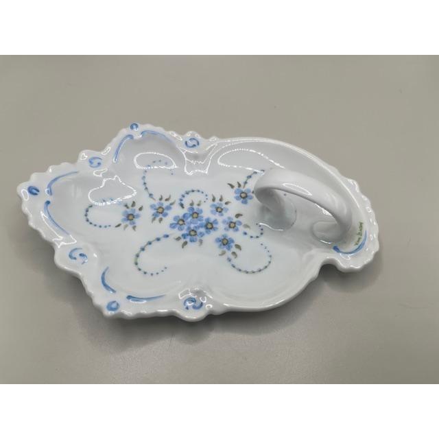 #01 Signed Vintage Porcelain Trinket Dish With Looped Handle ~ Hand ...