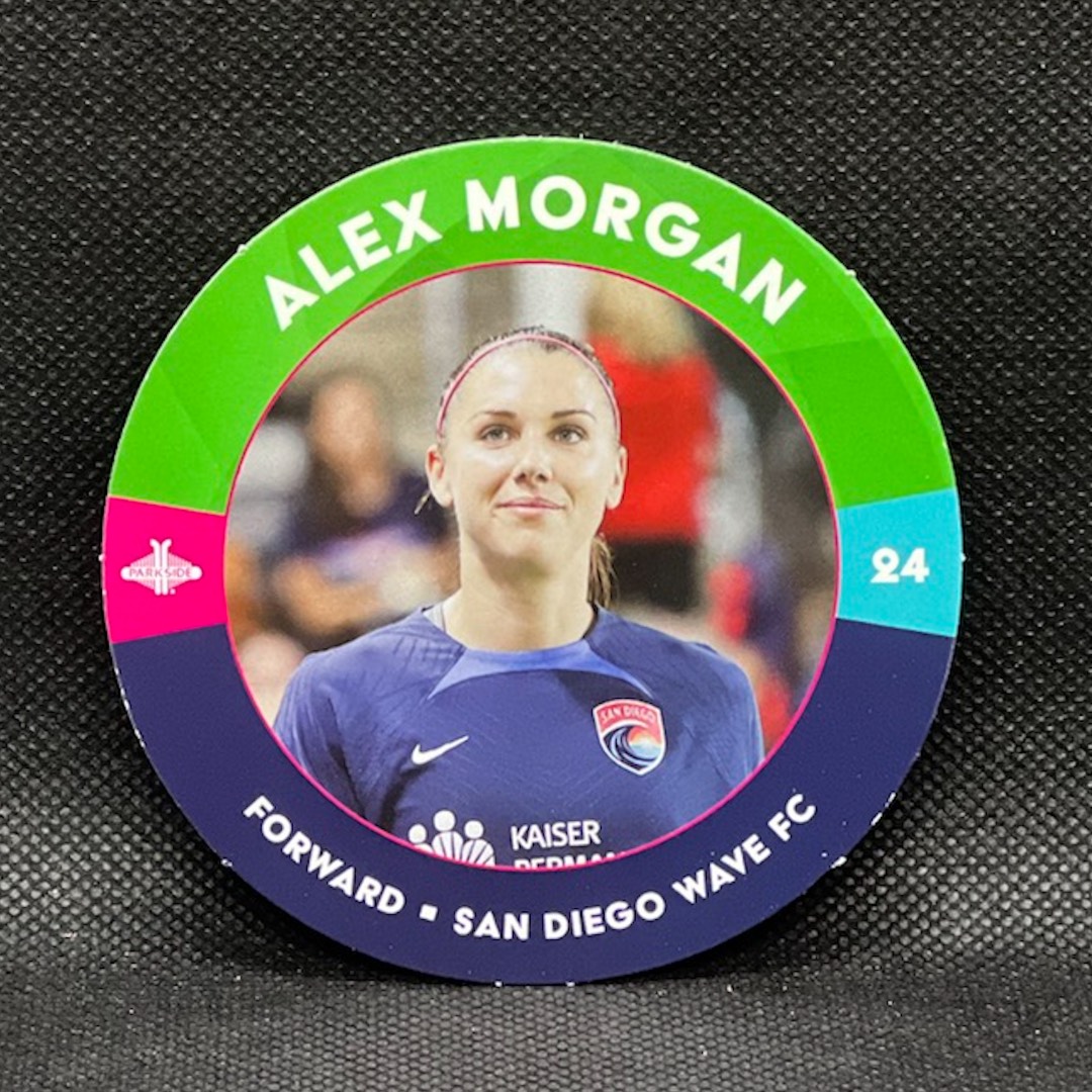 Alex Morgan 2023 NWSL Parkside Die Cut Disc Ball Box Topper Soccer Card
