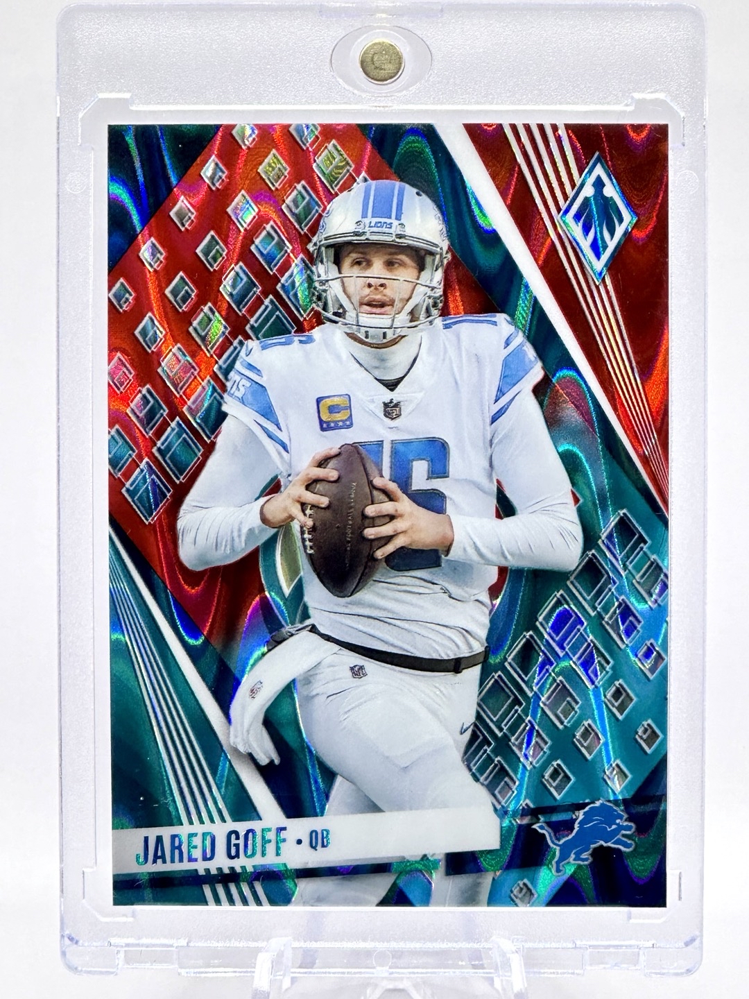 Jared Goff 2023 Phoenix SP Numbered /50 Seismic Fire & Ice Detroit Lions