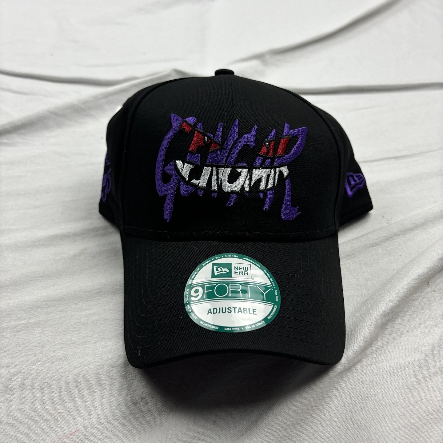 9FORTY Mens Gengar Smirk New Era Baseball Cap Hat Black 6 Panel Pokemon ...