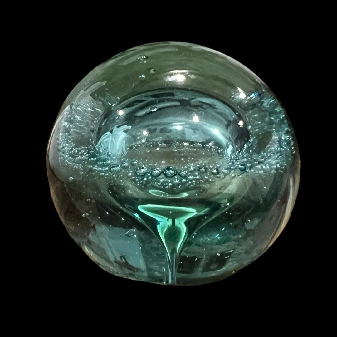 #06 - Signed Williams Atomic Glass Paperweight 2.5”