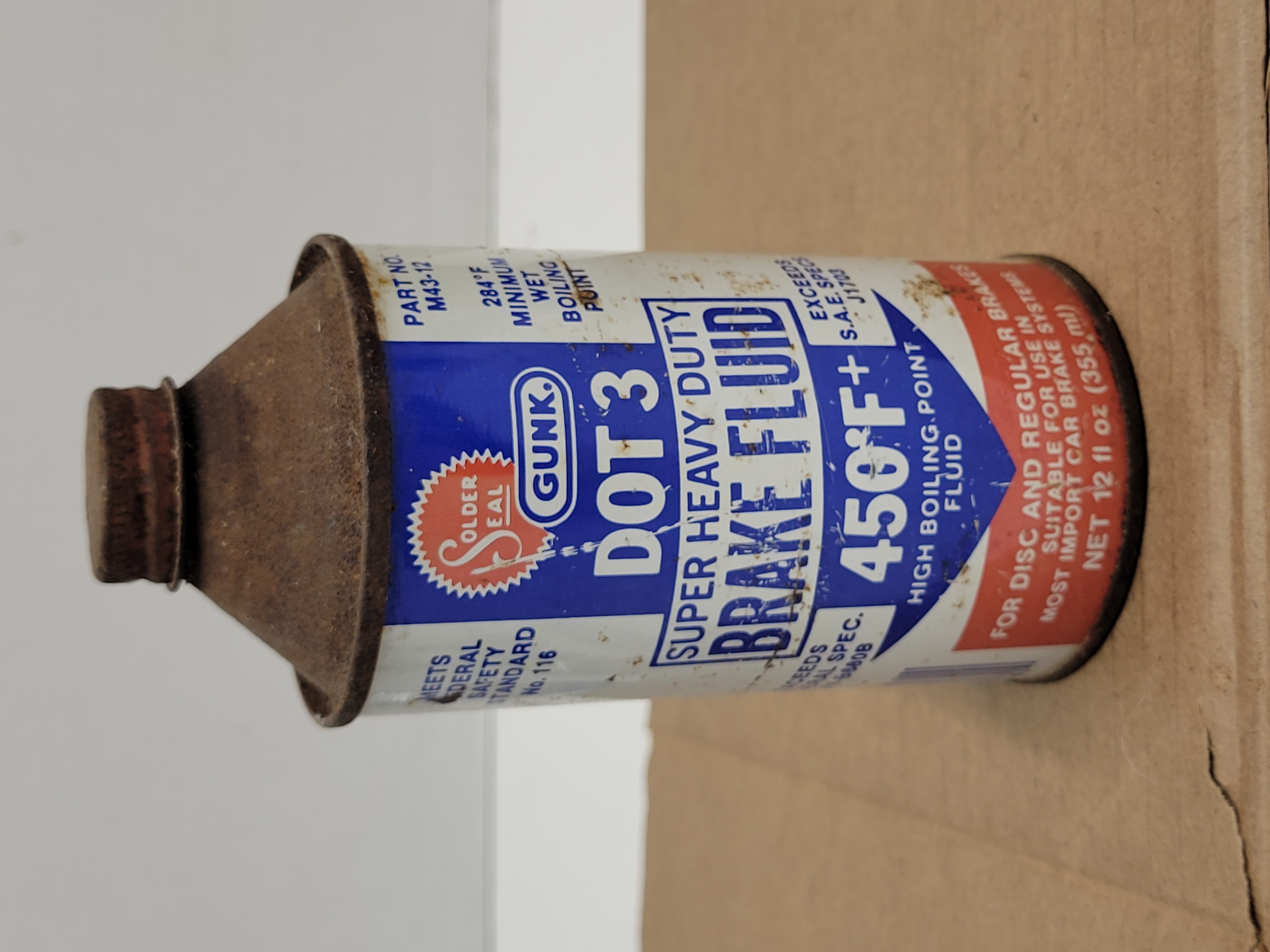 Vintage Cone Top Gunk Solder Seal DOT 3 Super Heavy Duty Brake Fluid ...