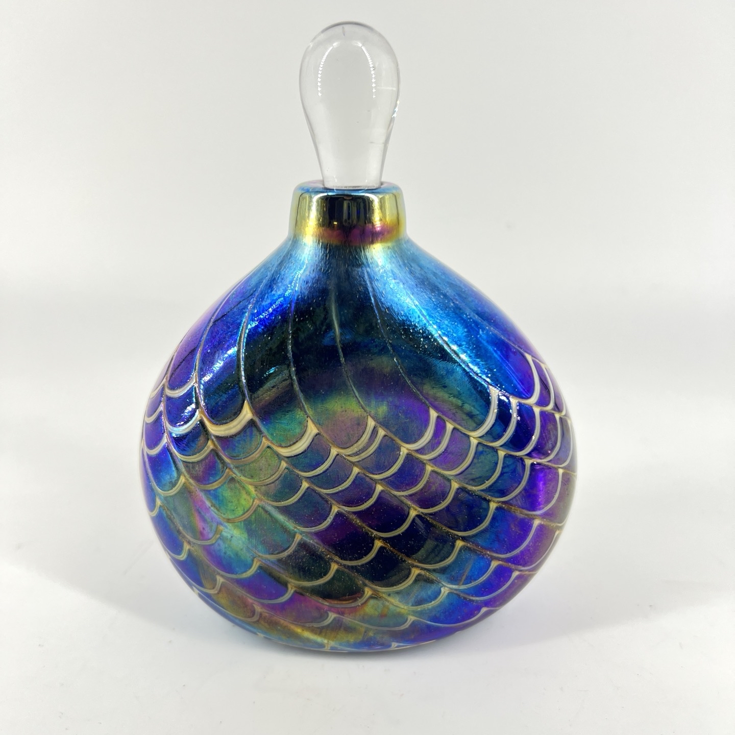 Stephen Fellerman Art Glass Mermaid Scale Perfume Bottle